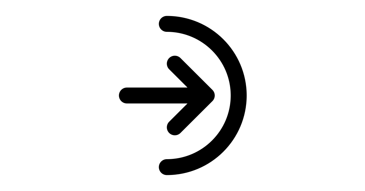 Login half circle line free vector icon - Iconbolt