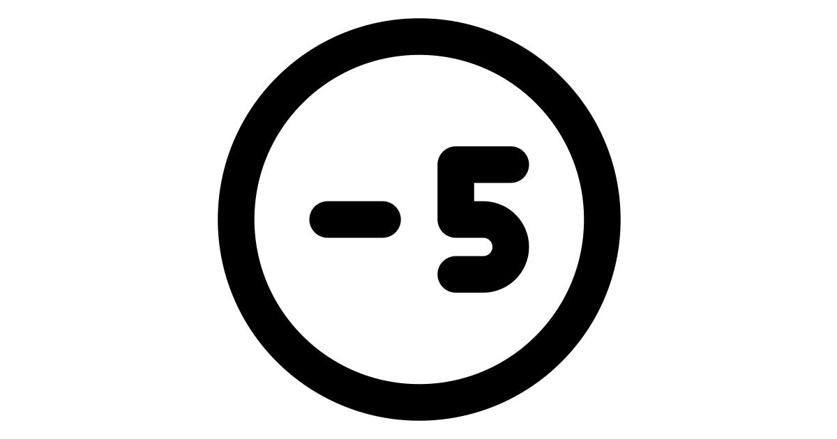 Minus five circle line free vector icon - Iconbolt