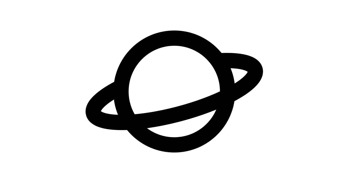 Planet ring 2 line free vector icon - Iconbolt