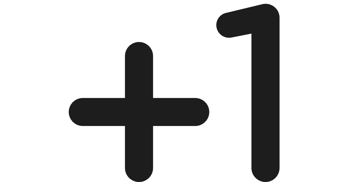 Plus one free vector icon - Iconbolt