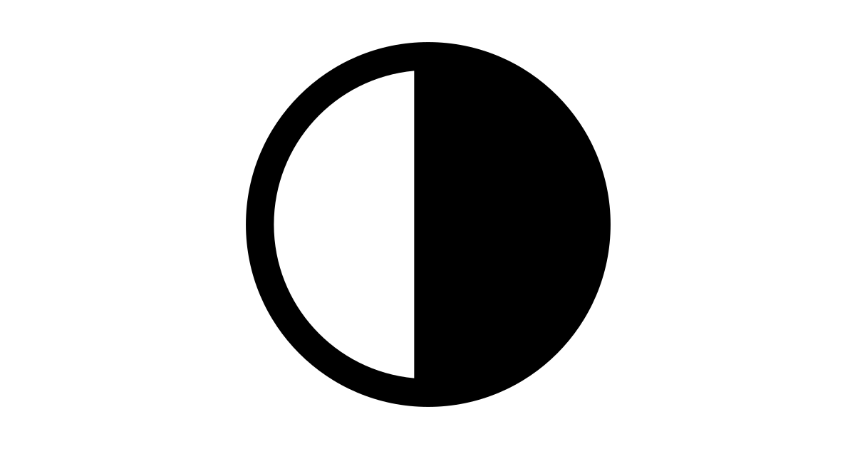 Circle half free vector icon - Iconbolt