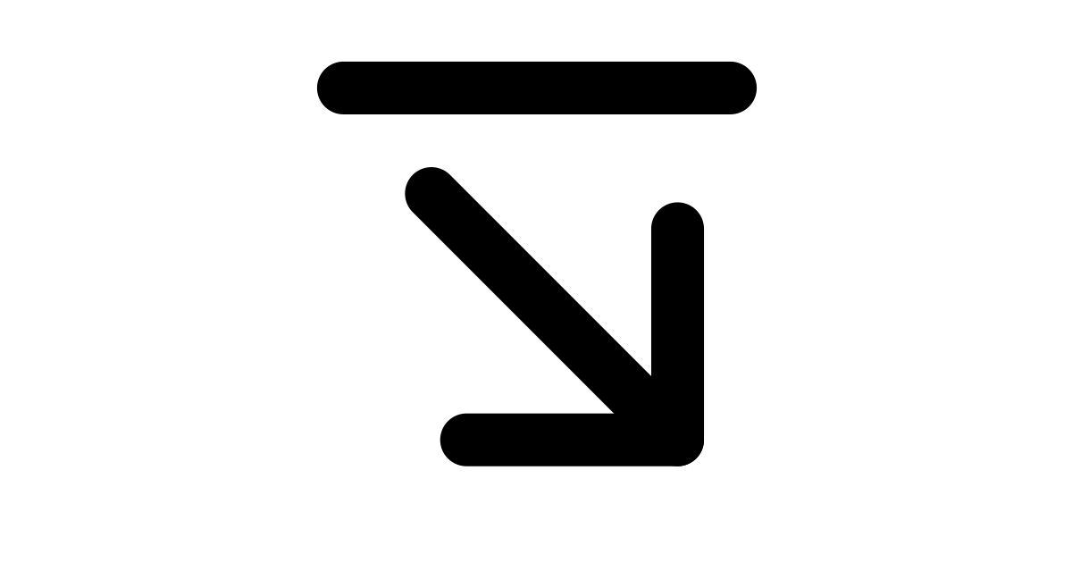 Arrow line down right bold free vector icon - Iconbolt