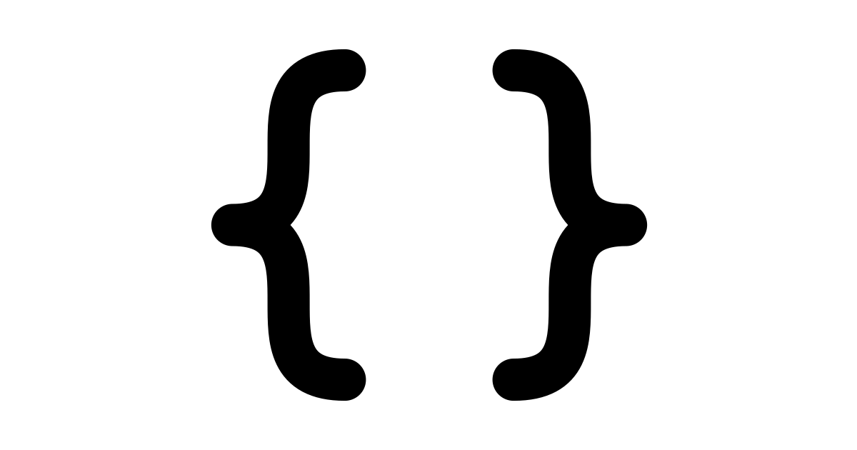 Brackets curly bold free vector icon - Iconbolt