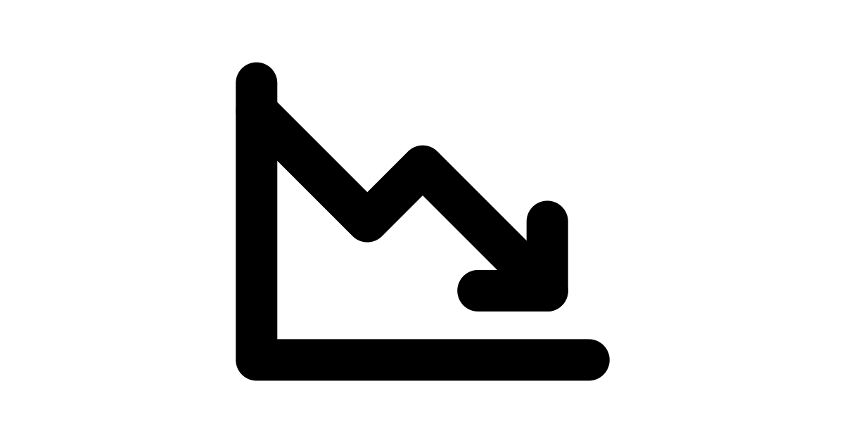 Chart line down bold free vector icon - Iconbolt