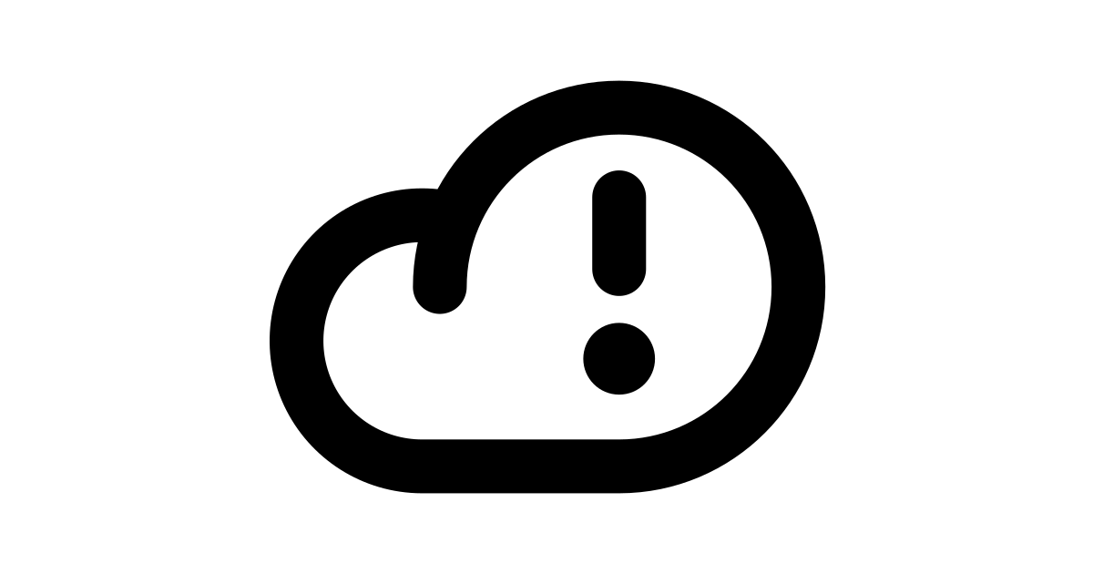 Cloud warning bold free vector icon - Iconbolt