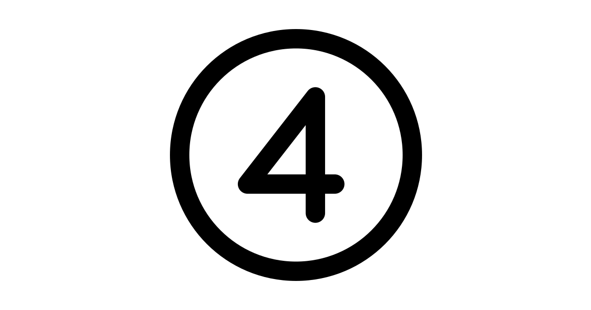 Number Four Clipart Black And White