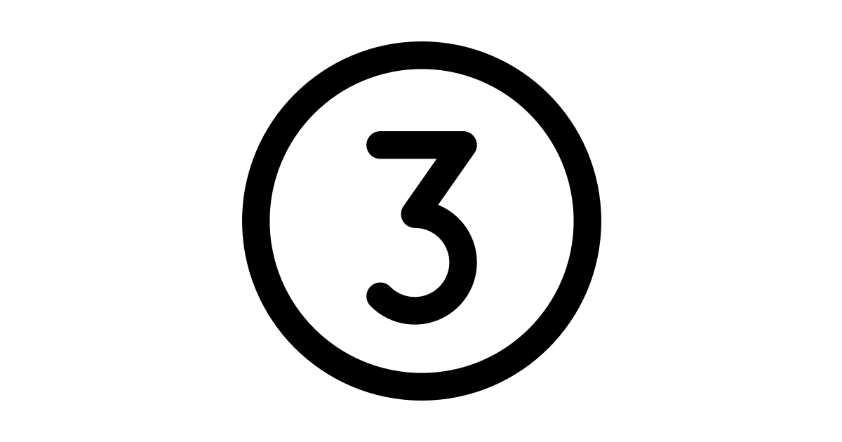 Number circle three free vector icon - Iconbolt
