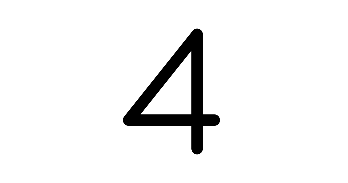 Number Four Clipart Black And White