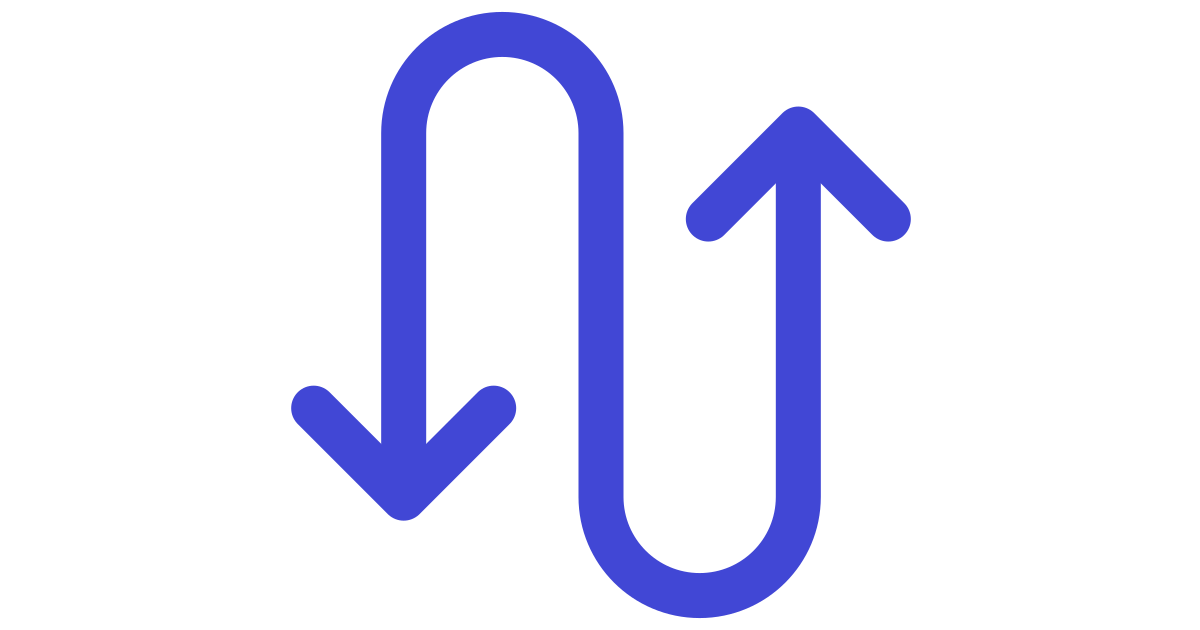 Arrow curvy up down curvy arrow up down bendy ascending descending ...