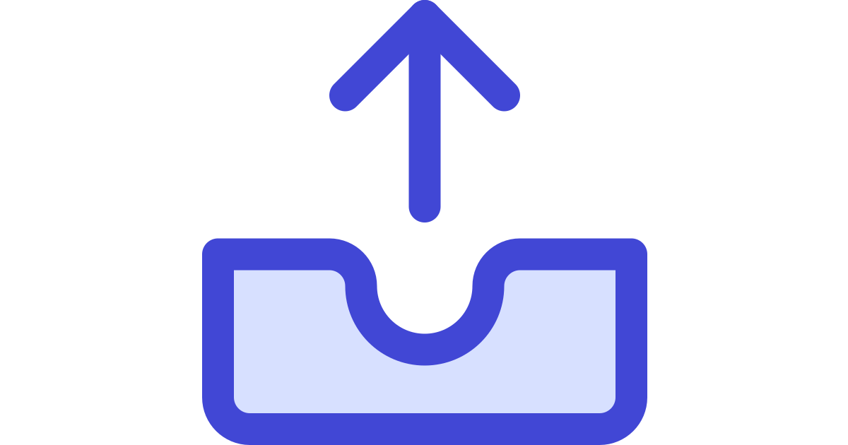 Inbox tray mail email outbox drawer empty open inbox arrow up upload ...