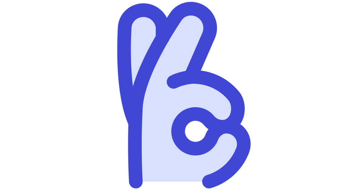 Ok hand ok hand thumb fingers pinch wave salute gesture outline love ...