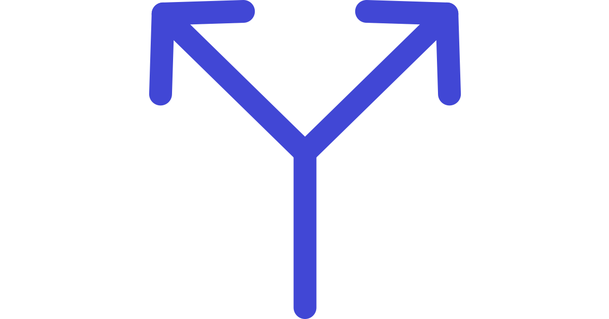 Split vertical split vertical arrow bifurcate diverge branch spread ...