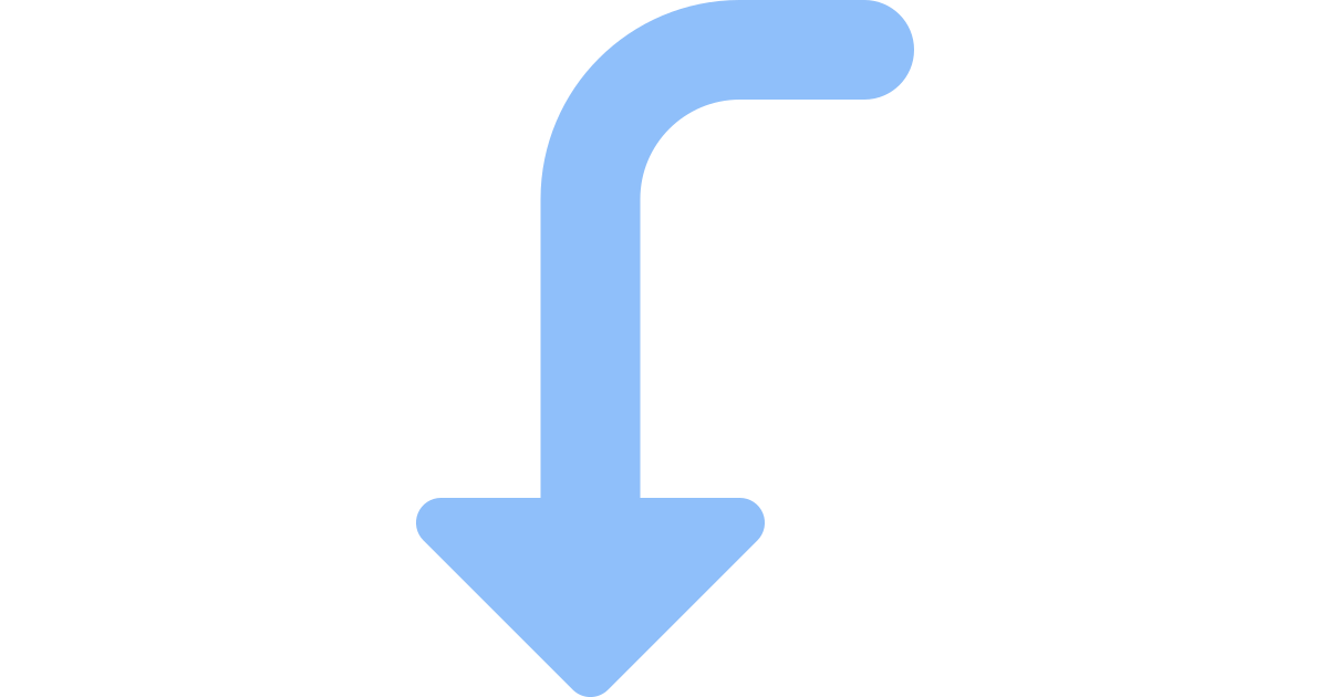 Arrow bend left down arrow bend curve change direction left down free ...