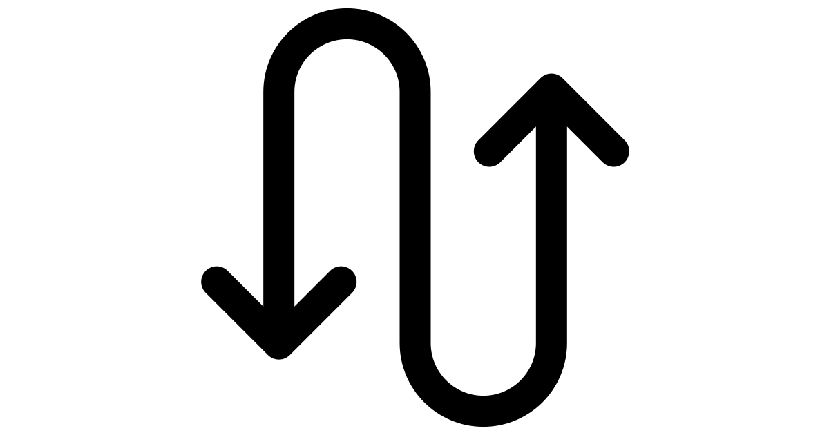 Arrow curvy up down curvy arrow up down bendy ascending descending ...