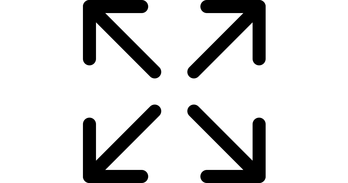 Arrow expand expand arrow small bigger retract smaller big diagonal ...