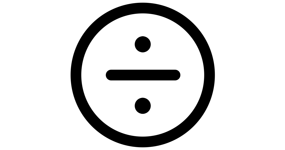 Division circle interface math divided by sign mathematics smiley ...