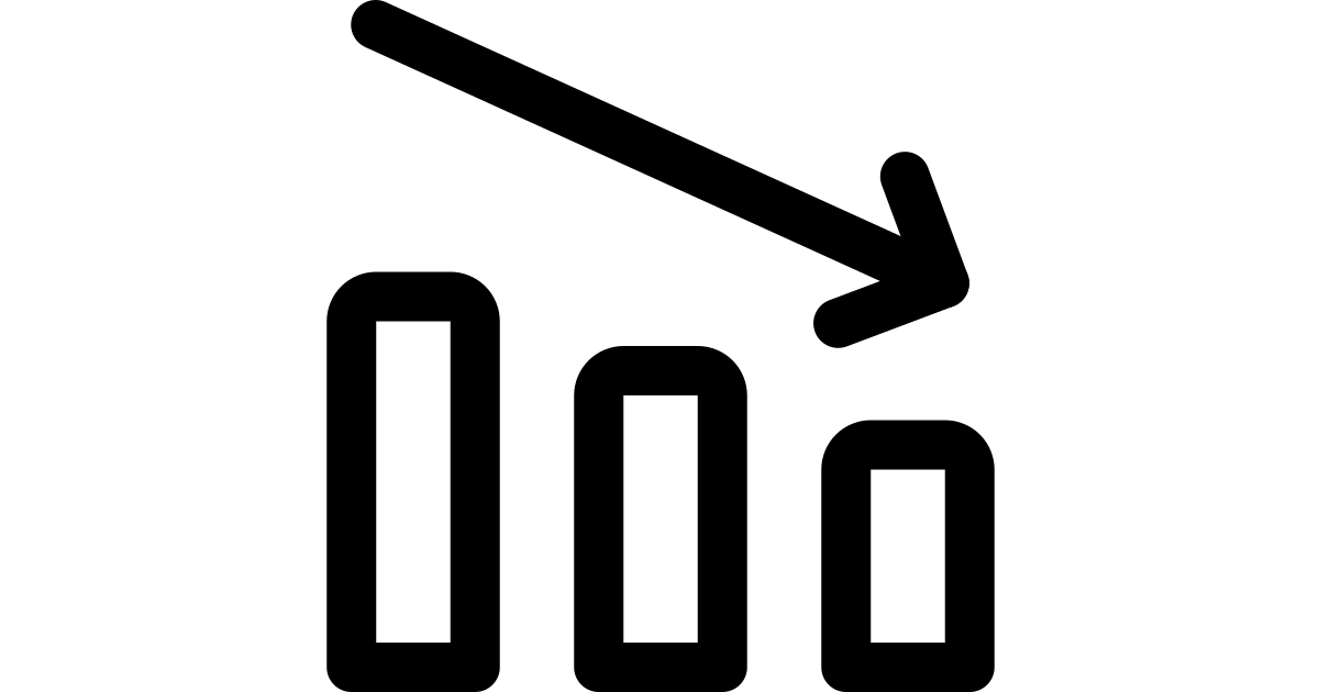 Graph bar decrease graph chart arrow product performance down decrease ...