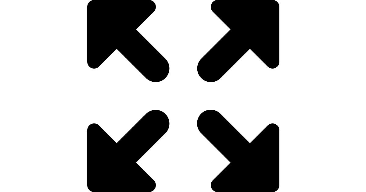 Arrow expand expand arrow small bigger retract smaller big diagonal ...