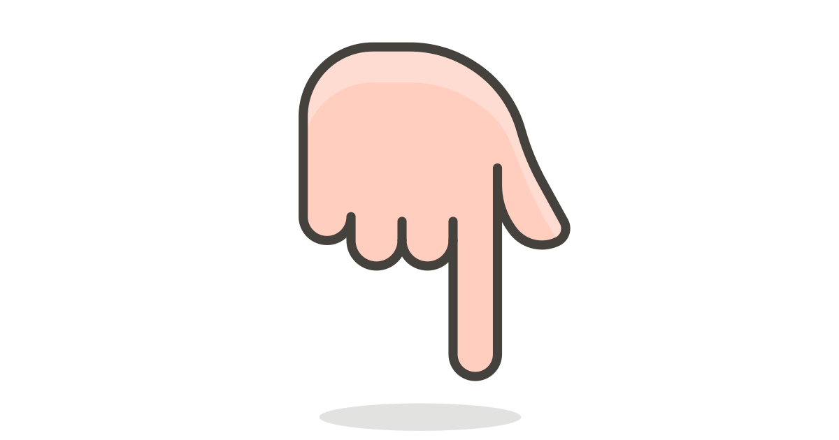 Backhand index pointing down 2 free vector icon - Iconbolt