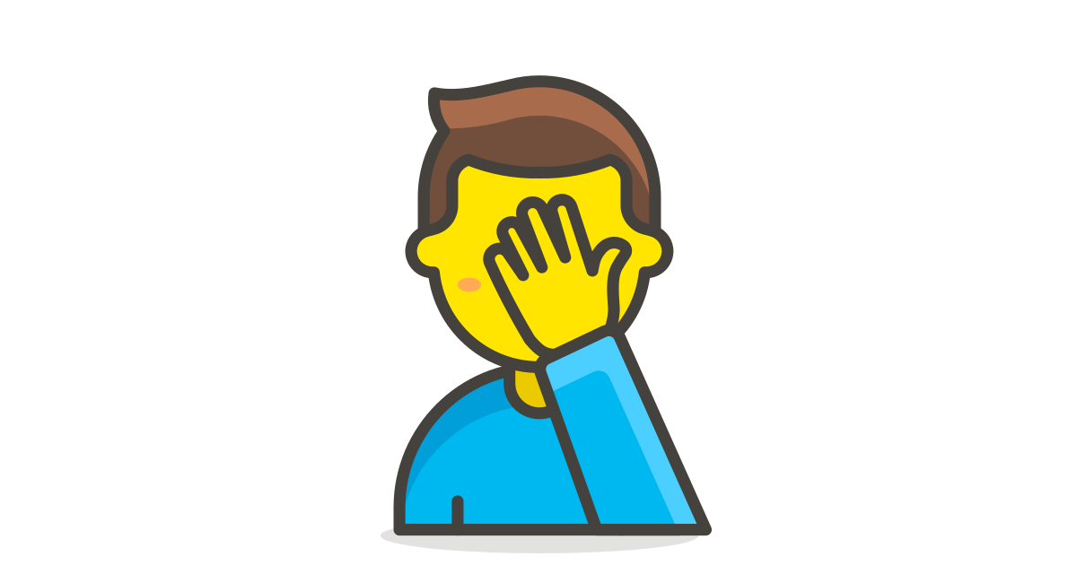 Man facepalming 1 free vector icon - Iconbolt