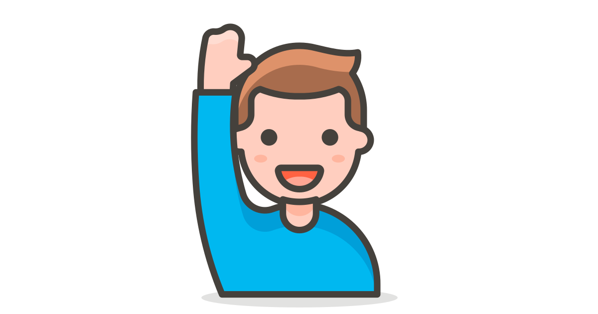 Man raising hand 2 free vector icon - Iconbolt