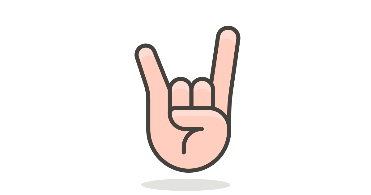 Sign of the horns 2 free vector icon - Iconbolt