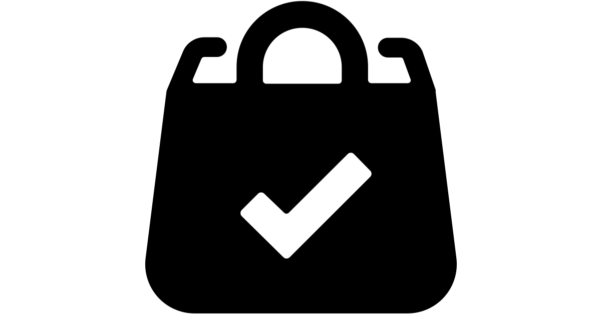 Shopping bag check shopping bag check free vector icon - Iconbolt