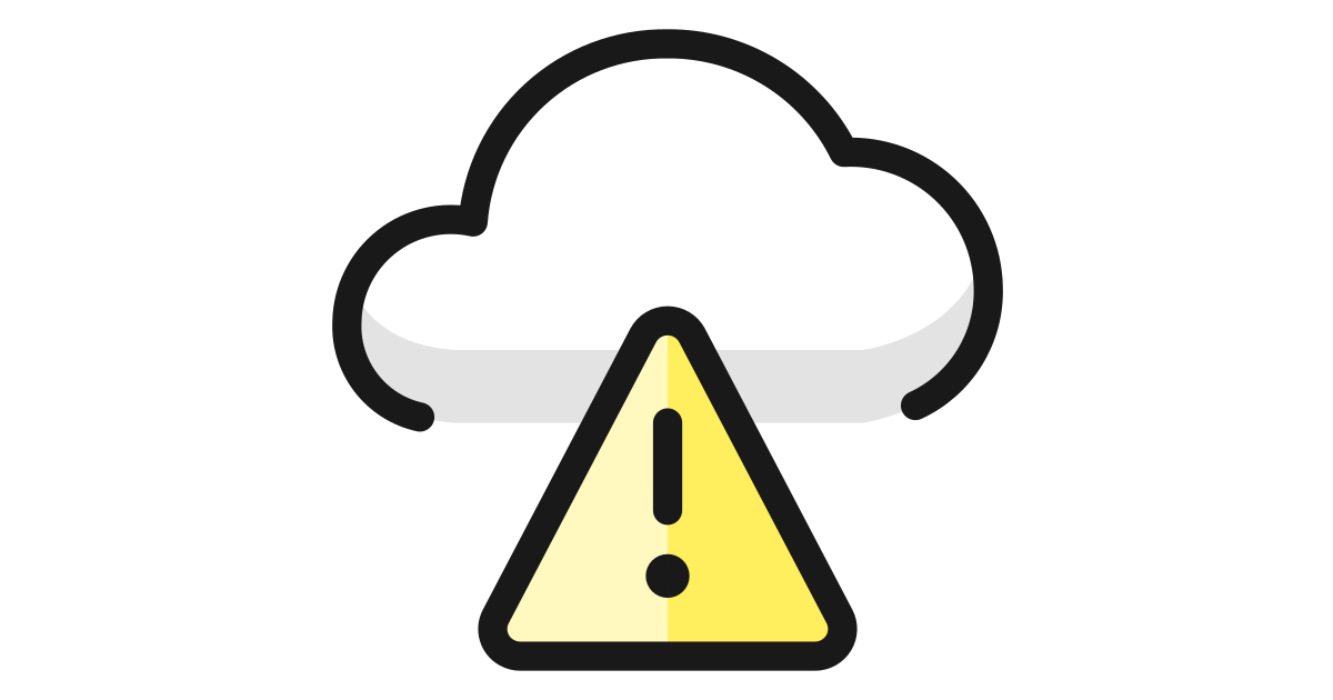 Cloud warning cloud warning free vector icon - Iconbolt