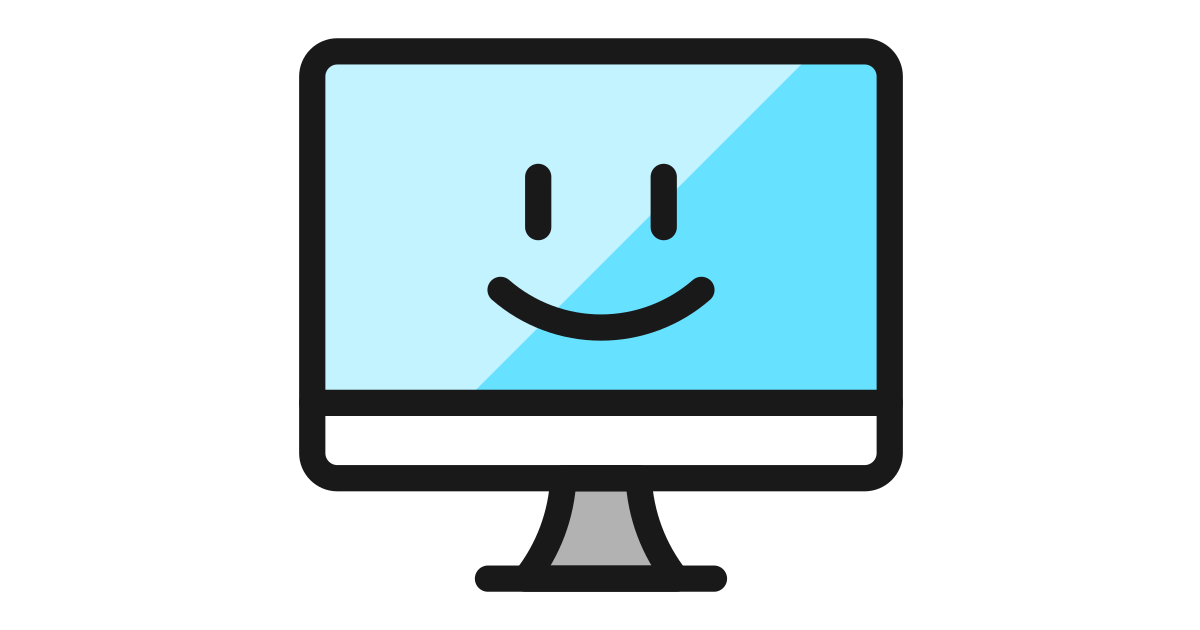 Desktop monitor smiley desktop monitor smiley free vector icon - Iconbolt