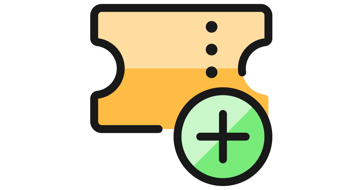 Ticket add ticket add free vector icon - Iconbolt