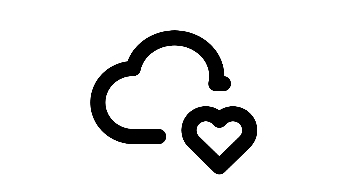 Cloud heart free vector icon - Iconbolt