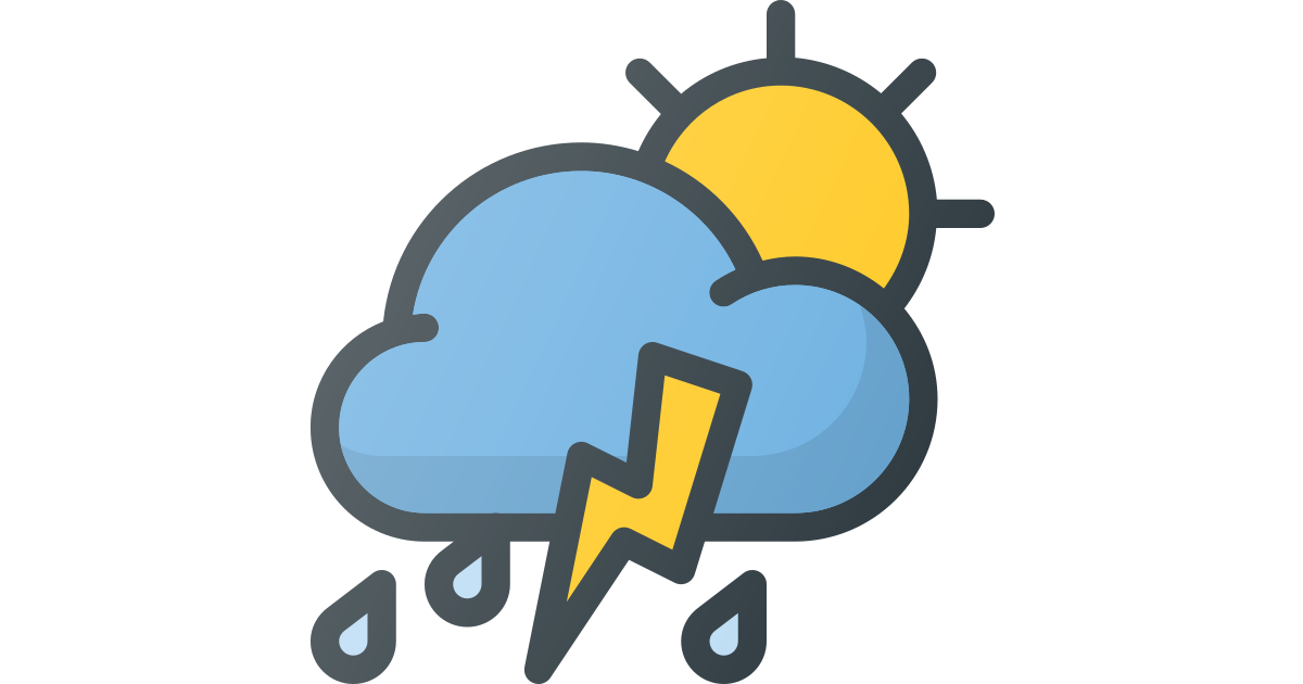 Weather forcast storm rain thunder day free vector icon - Iconbolt
