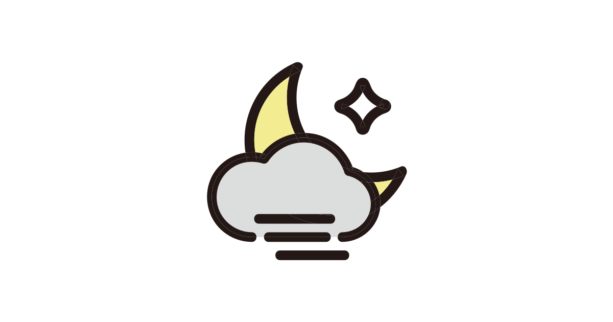 Fog foggy moon night weather free vector icon - Iconbolt